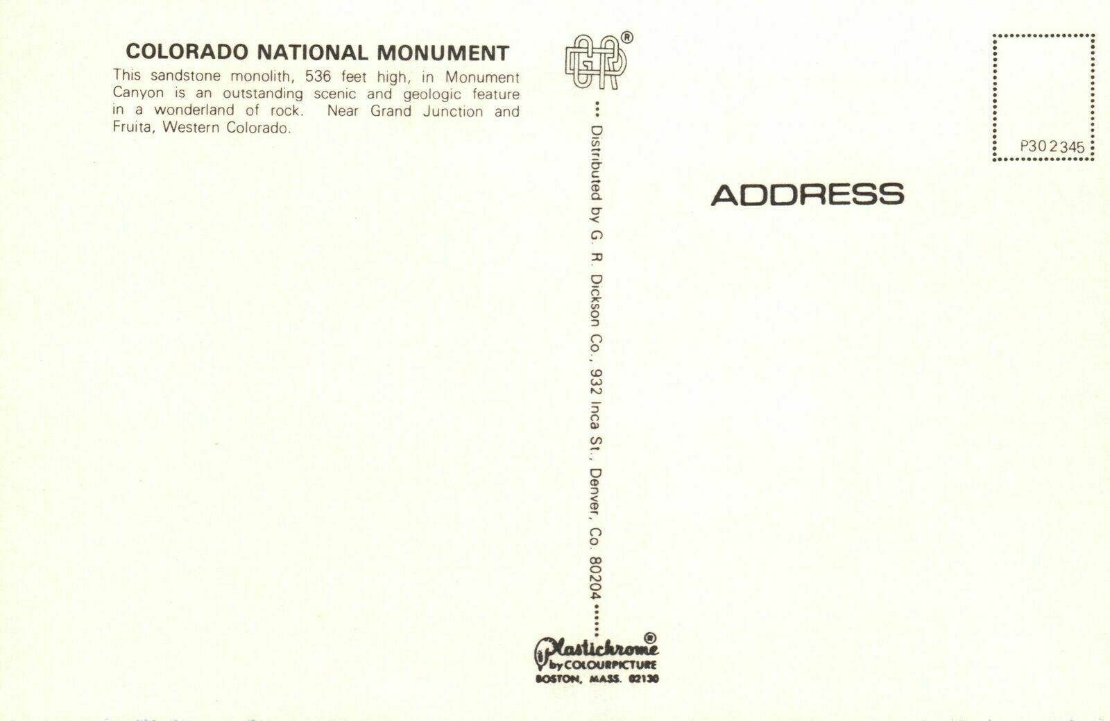 Vintage Postcard National Monument Sandstone Monolith Scenic Geologic ...