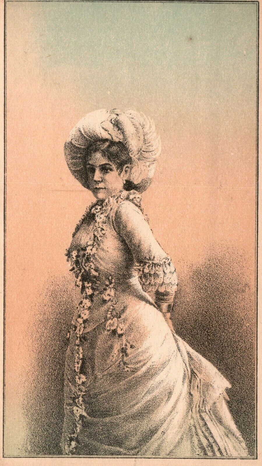 1880s-90s Woman in White Victorian Dress Posing Trade Card | Ephemera ...