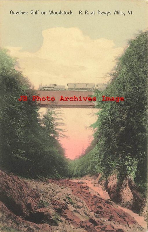 VT, Deweys Mills, Vermont, Quechee Gulf On Woodstock, Railroad, Green ...