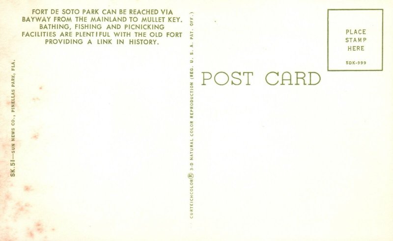 Vintage Postcard New Fishing Pier Fort De Soto Park On Mullet Key ...