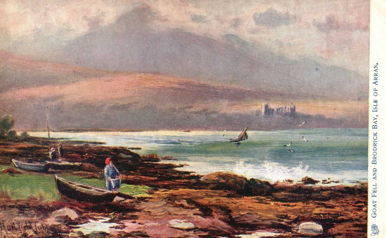 Vintage Postcard 1910's Goat Fell and Brodrick Bay Isle of Arran ...