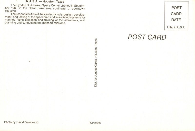 Vintage Postcard Lyndon B. Johnson Space Center NASA Houston Texas TX ...