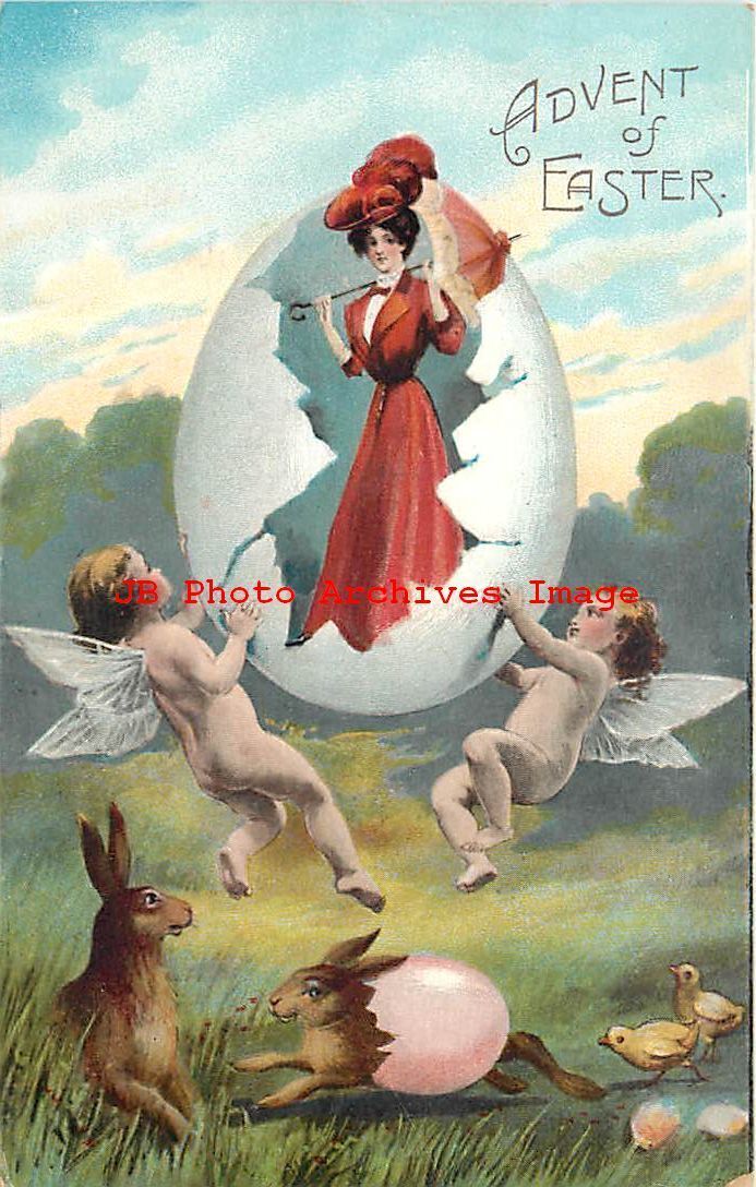 Easter, JC Burnell No JCB01-1, Angels Flying Woman in Broken Shell ...