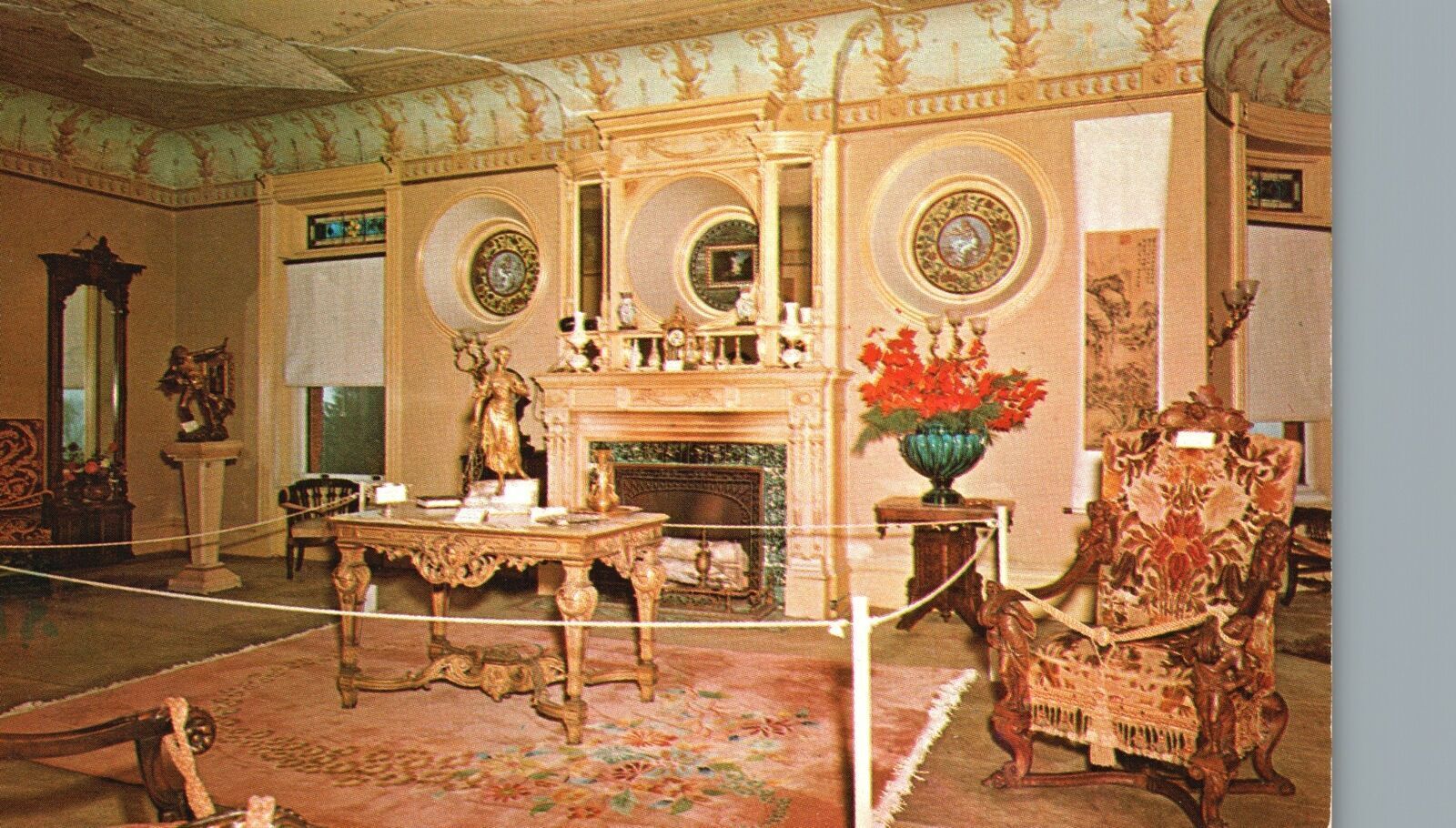 Vintage Postcard Wilson Castle French Drawing Room Fireplace Rutland ...