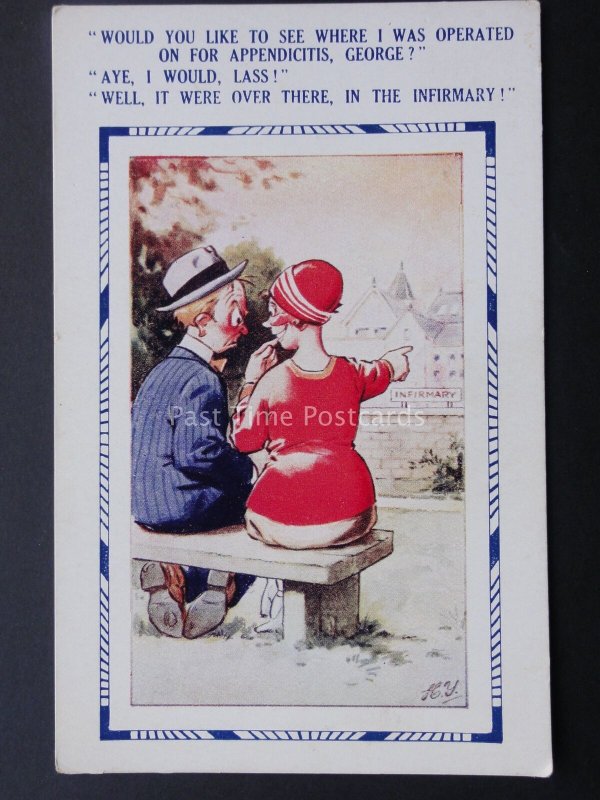 Comic Postcard HOSPITAL INFIRMARY APPENDICITIS THEME c1940's by ...