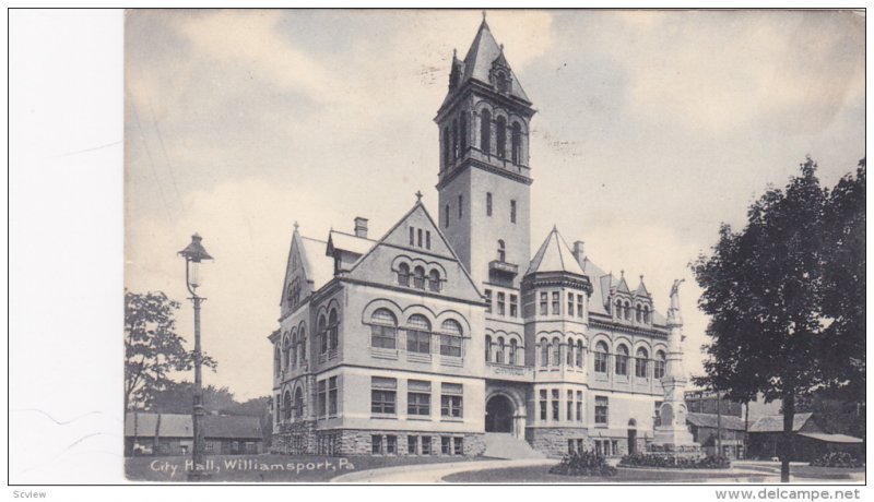 City Hall, Williamsport, Pennsylvania, 1900-1910s | United States ...