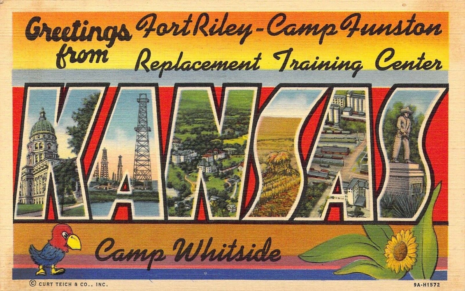 WW2 Era, '42, Camp Funston, Fort Riley Repl, Center, Whitside,Msg, Old ...
