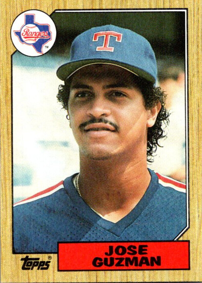 1987 Topps Baseball Card Jose Guzman Pitcher Texas Rangers sun0724 ...