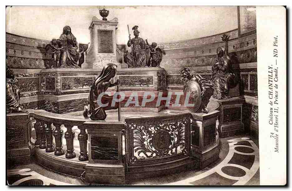Chantilly Old Postcard Mausoleum Chateau d & # 39Henri II Prince of ...