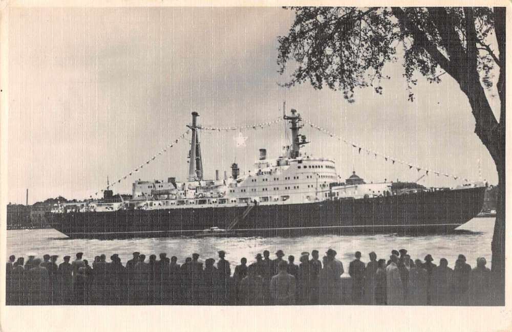 Atomic Icebreaker Lenin Nuclear Powered Ship Soviet Real Photo Postcard ...