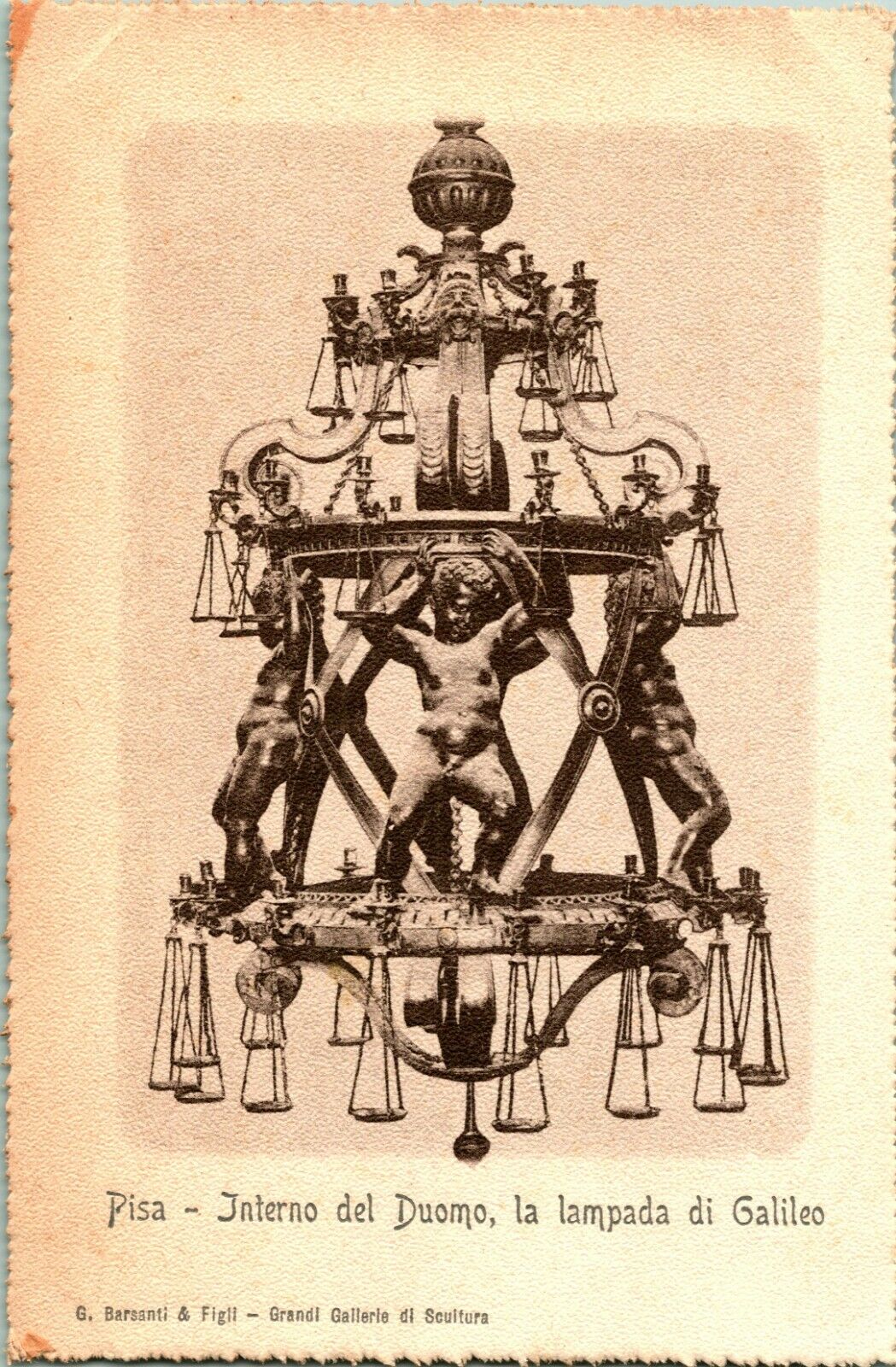 Vtg 1907-1915 Postcard Pisa Iinterno Del Duomo, La Lampada di Galileo ...