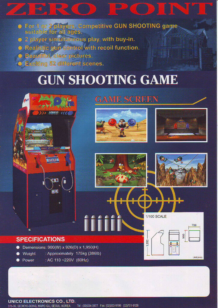 Zero Point Arcade Flyer Original 1998 NOS Video Game Art Print Unico ...