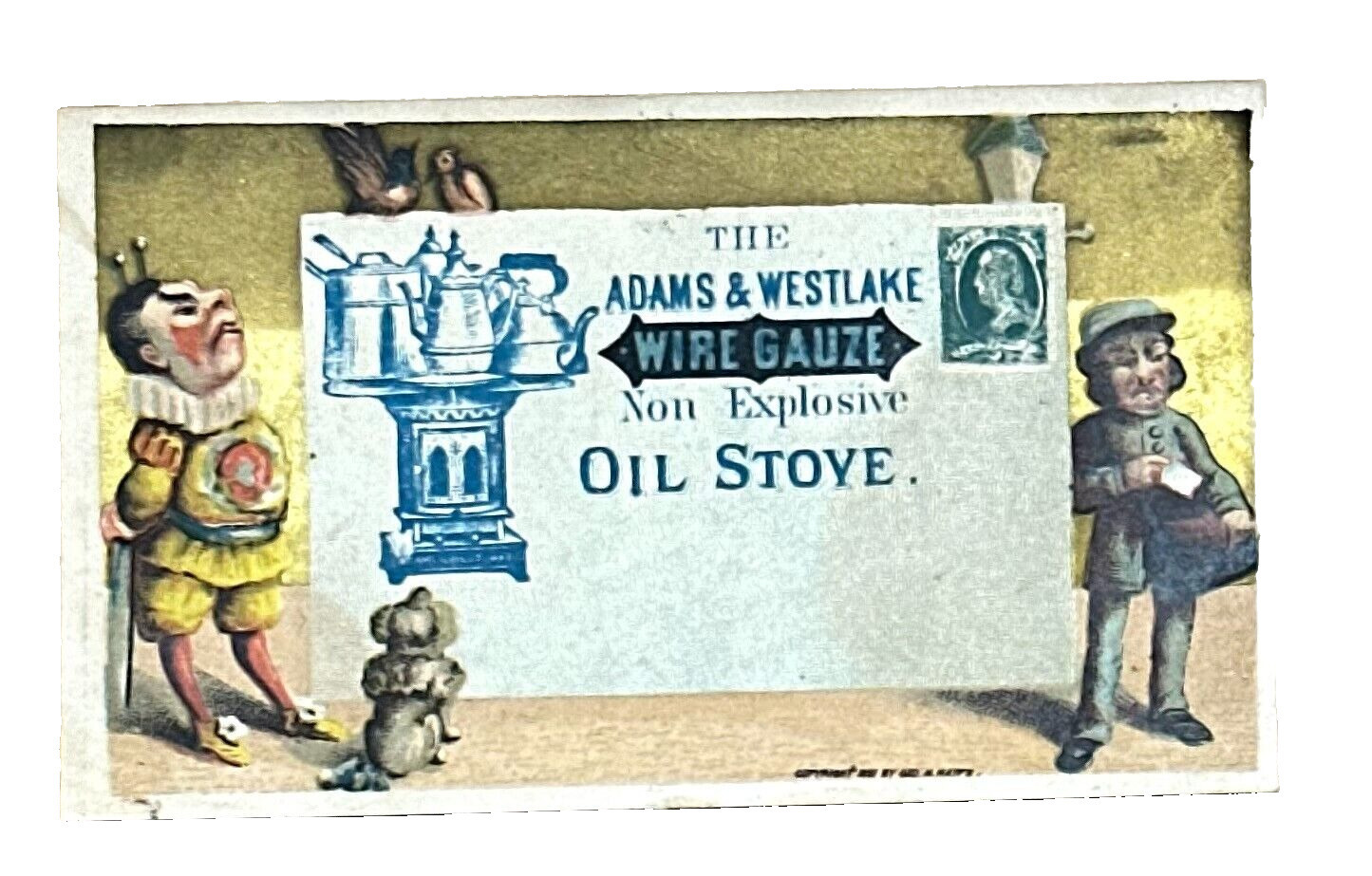 1881 ADAMS WESTLAKE Wire Gauze Non Explosive Oil Stove Victorian Trade ...