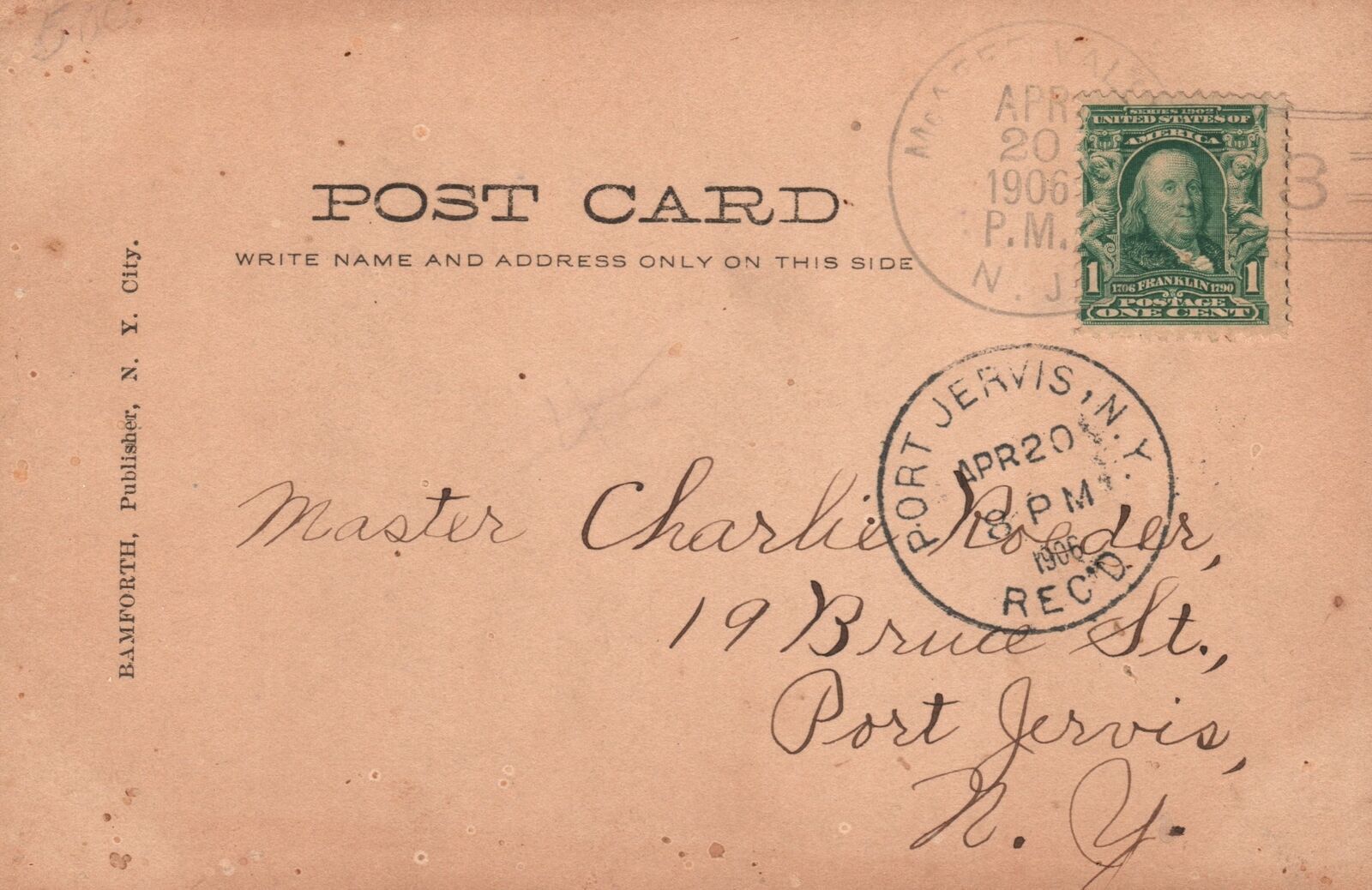 Vintage Postcard 1906 They All Love Jack Comic Card Souvenir Bamforth ...