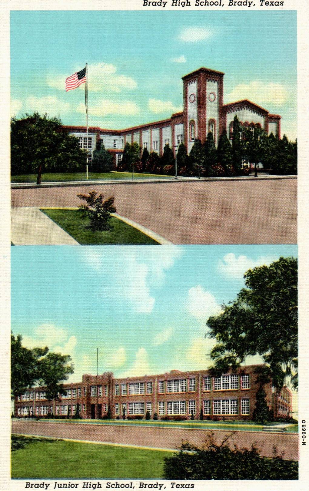 Brady, Texas - Views of the High School and Junior High School - c1920 ...