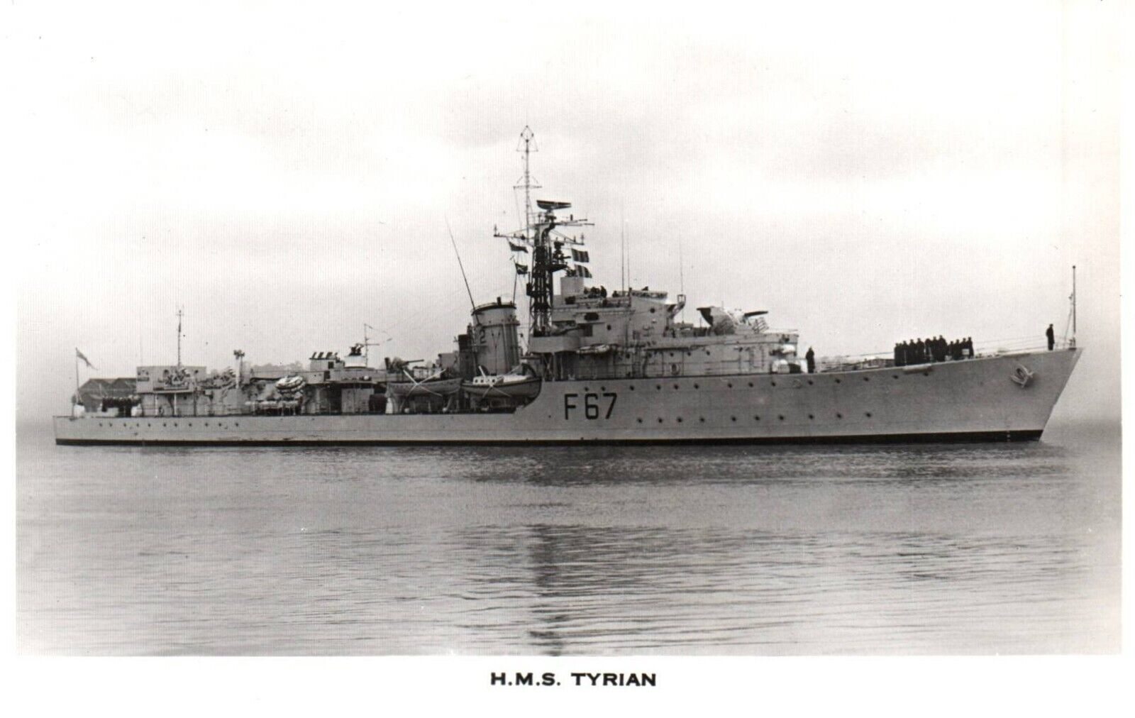 RPPC Photo British Royal Navy HMS Tyrian (R67) Destroyer War Time ...