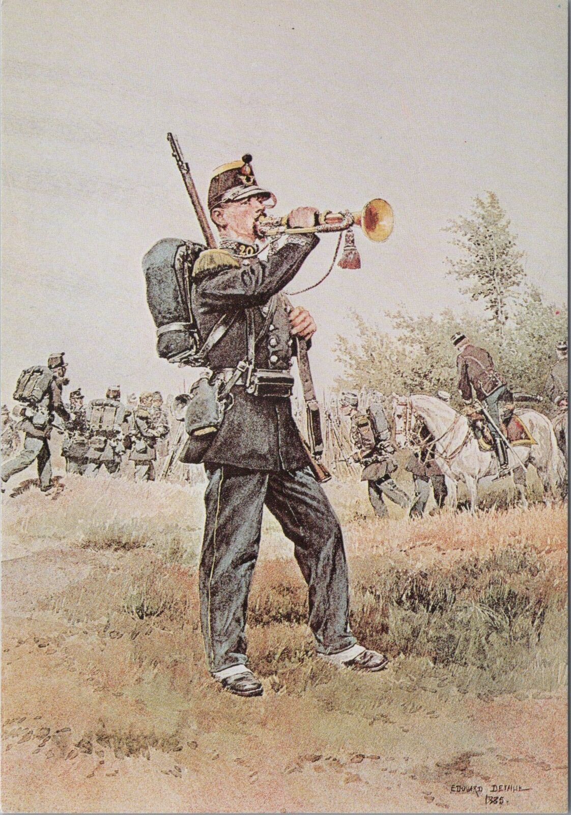 Military Postcard - French Uniforms, Chasseurs a Pied, Edouard Detaille ...