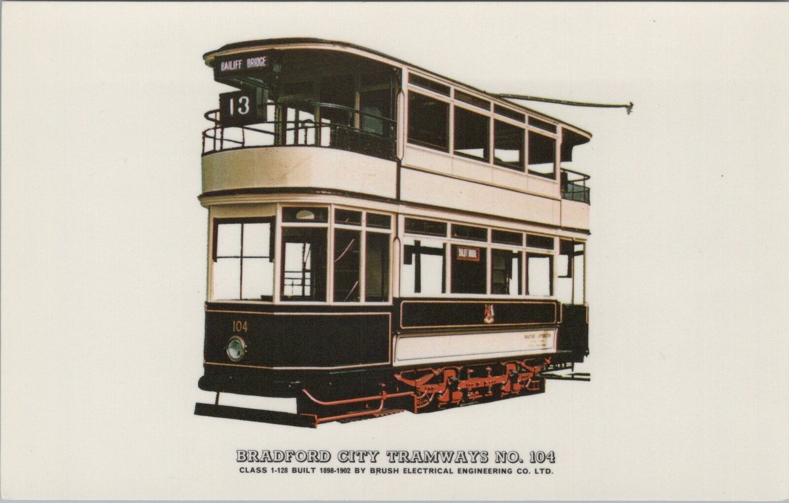 Transport Postcard - Tram Car, Bradford City Tramways No.104 - Ref ...