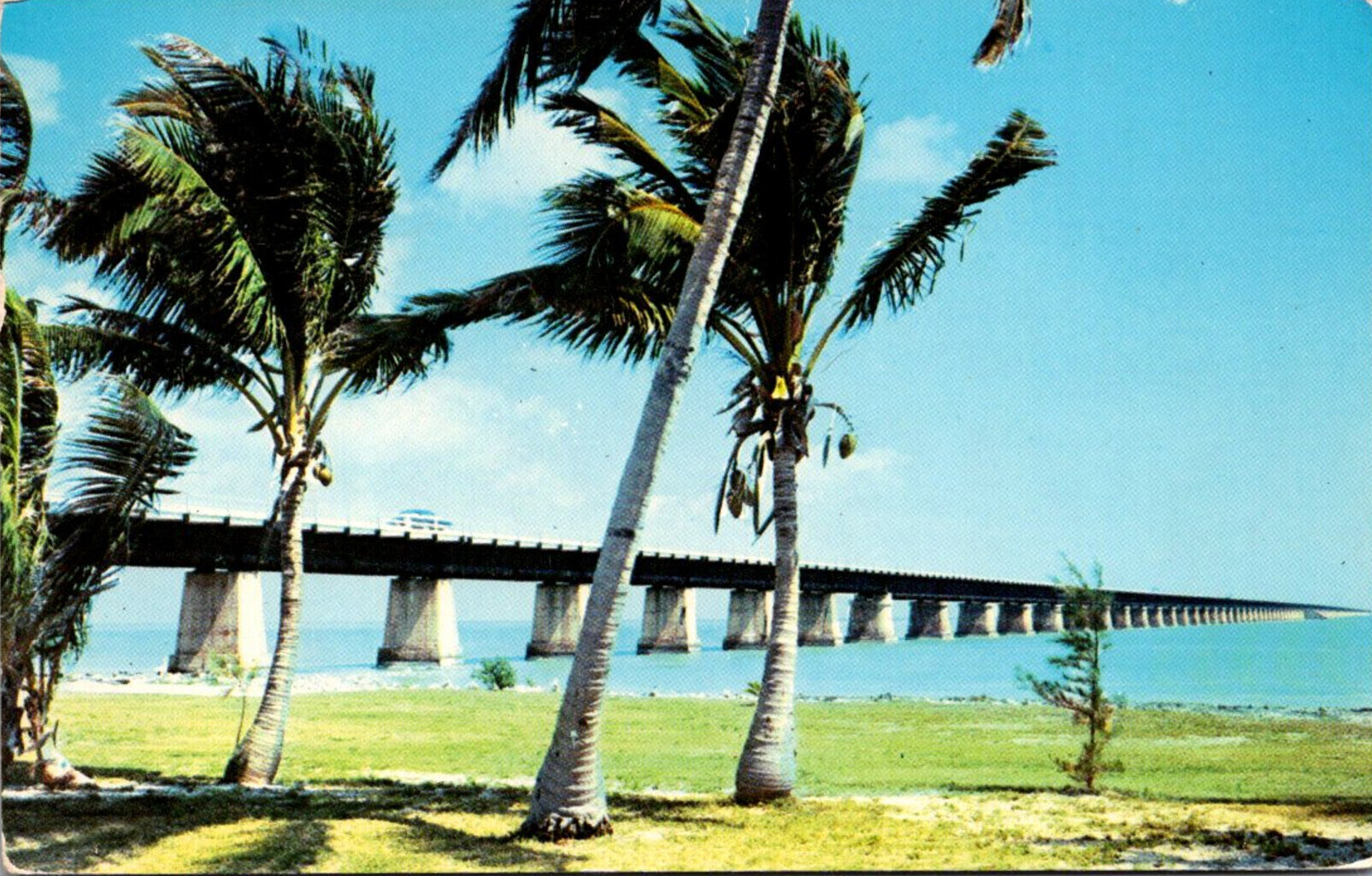 Florida Keys Seven Mile Bridge Seen From Pigeon Key 1953 | United ...