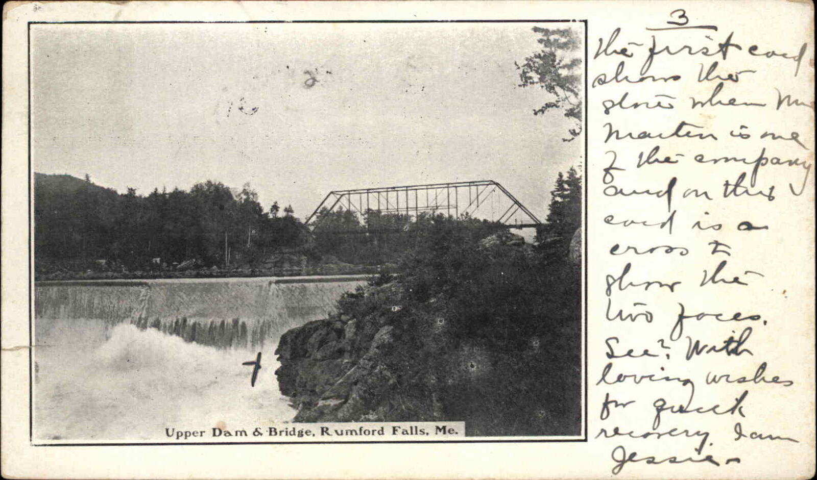 Rumford Falls Maine ME Upper Dam & Bridge c1900s-20s Postcard | United ...