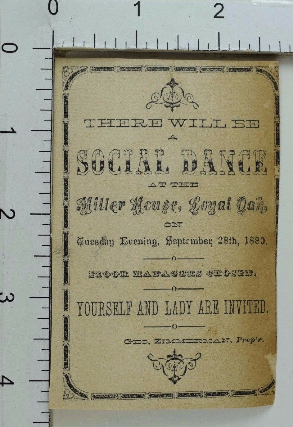 1880 Social Dance Invitation Victorian Trade Card Child Reading Paper ...