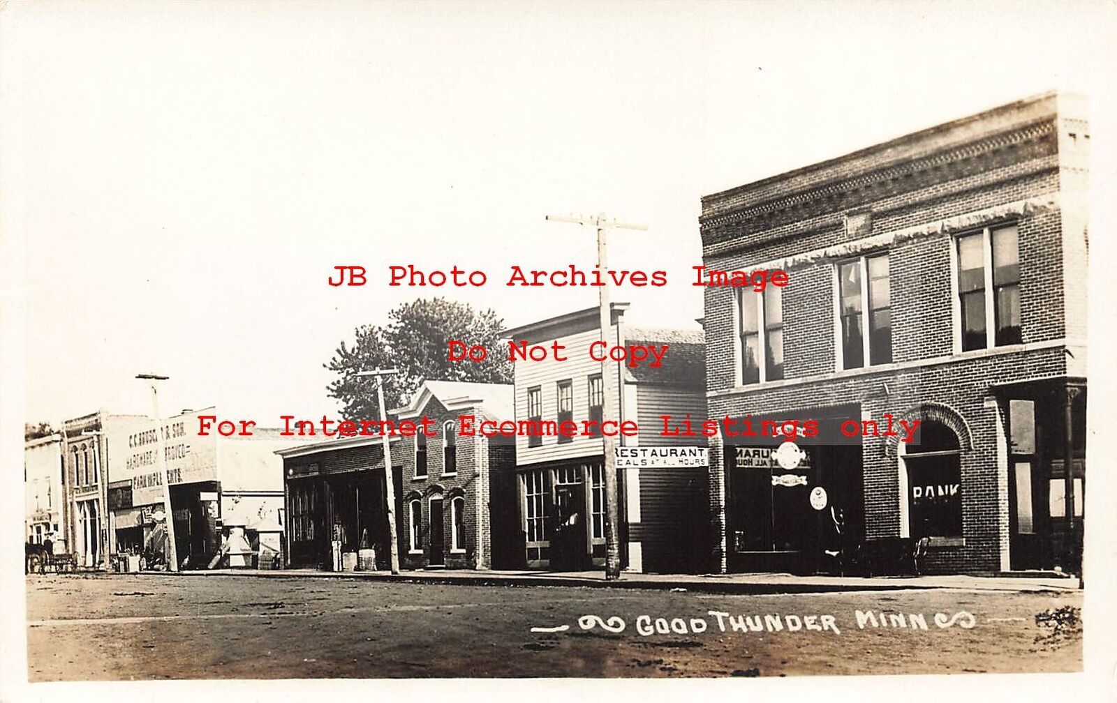 MN, Good Thunder, Minnesota, RPPC, Street Scene, Business Section ...