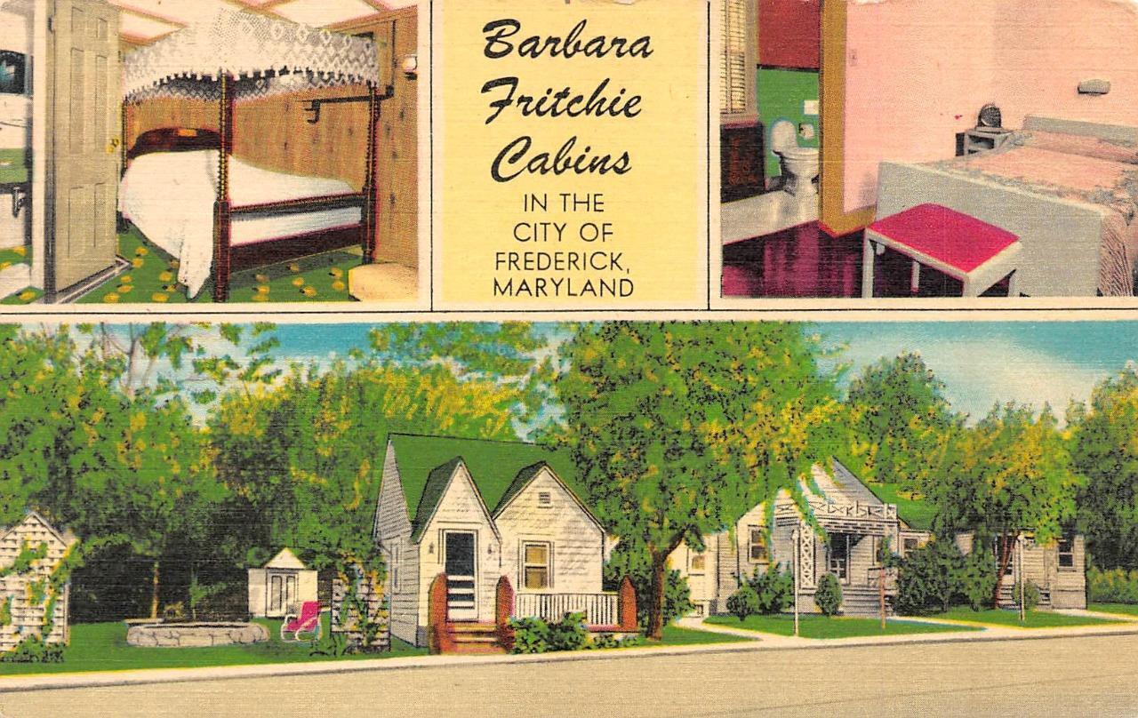 Frederick, MD Maryland BARBARA FRITCHIE CABINS Roadside Motel ca1950s ...