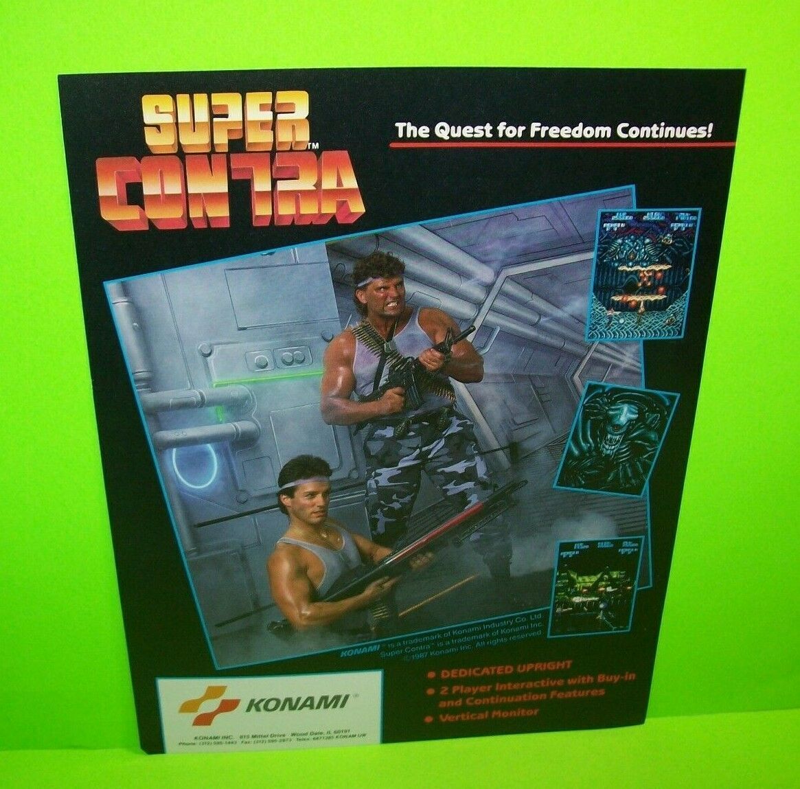 Super Contra Arcade FLYER Original Video Game 1988 Combat Action ...