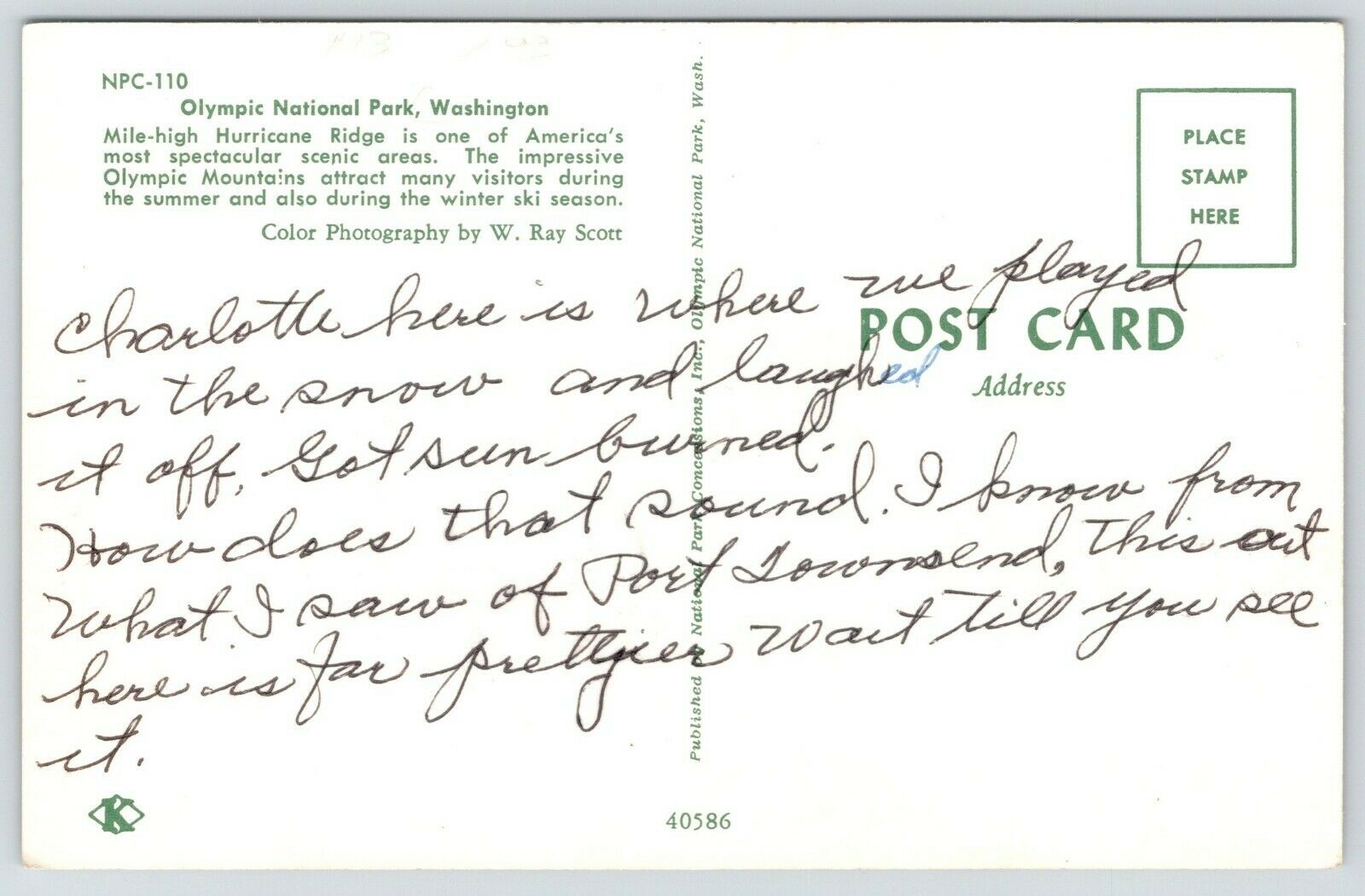 Olympic National Park WA~Mile High Hurricane Ridge~Lodge~1950s Station ...