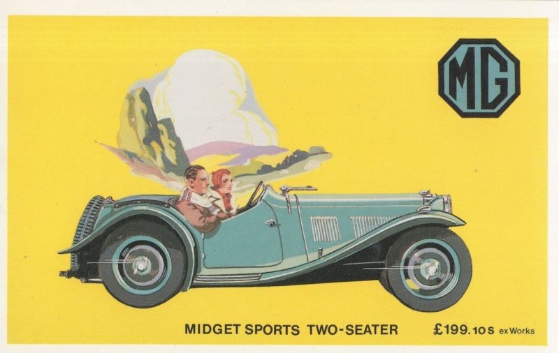 MG Midget Old Sports 2 Seater Classic Car Advertising Postcard | Topics ...