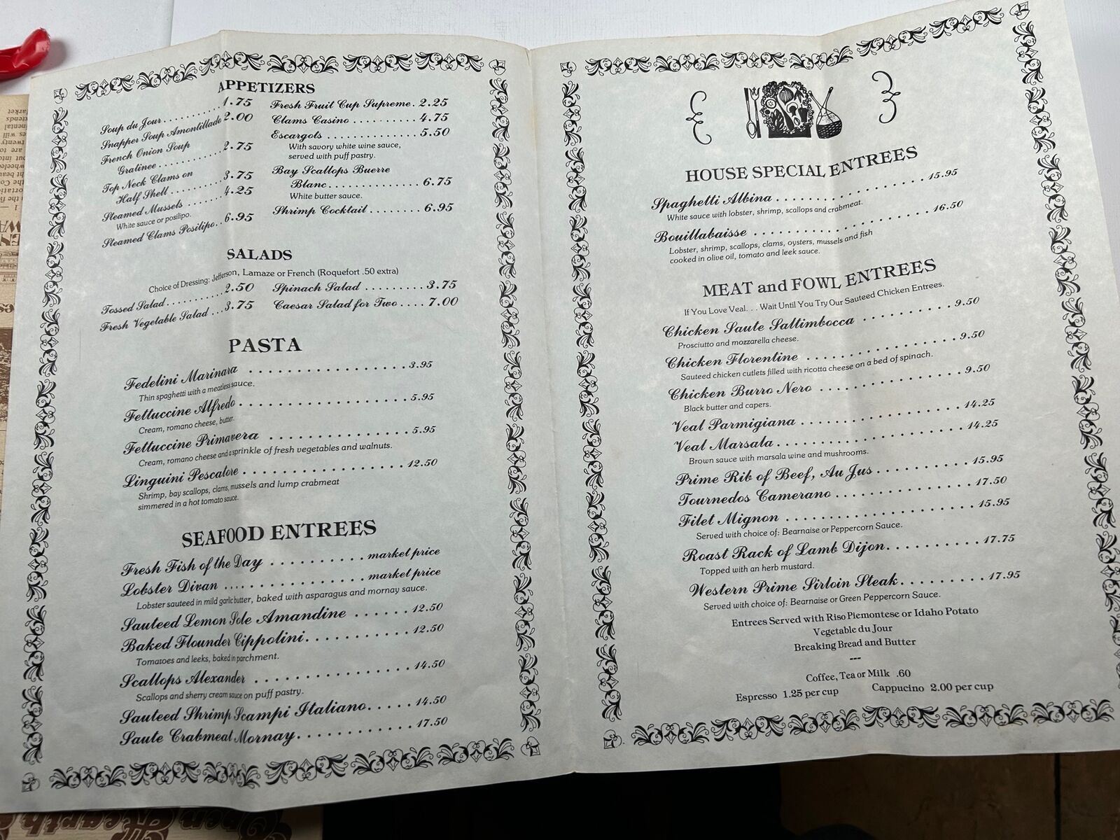 Vintage Restaurant Menu The Jefferson House Norristown PA | Ephemera ...