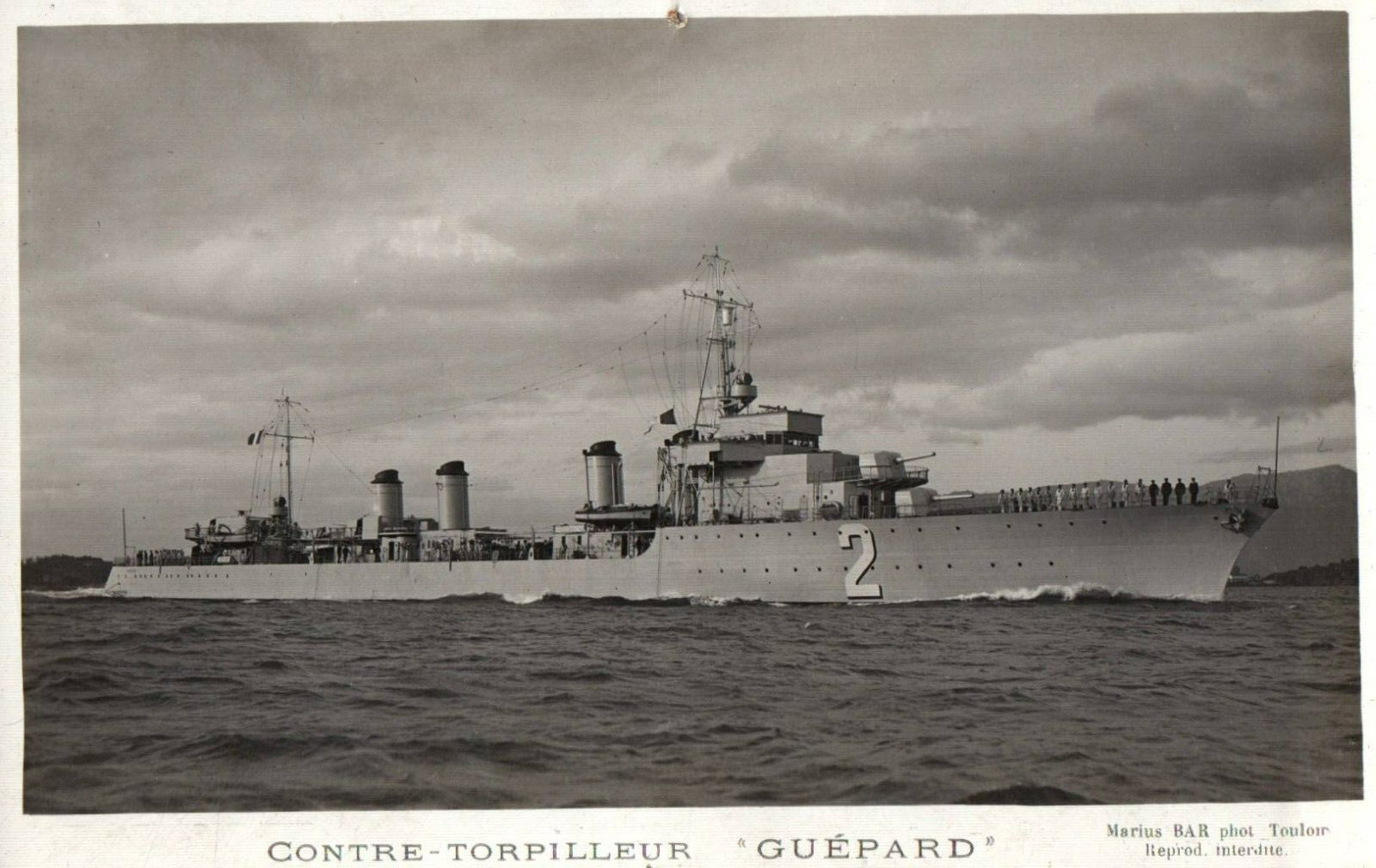 RPPC Photo French navy Destroyer Guepard - War Time | Europe - France ...