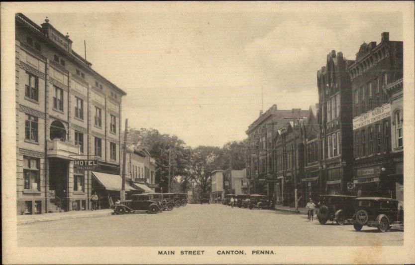Canton PA Main St. c1920s Postcard | United States - Pennsylvania ...