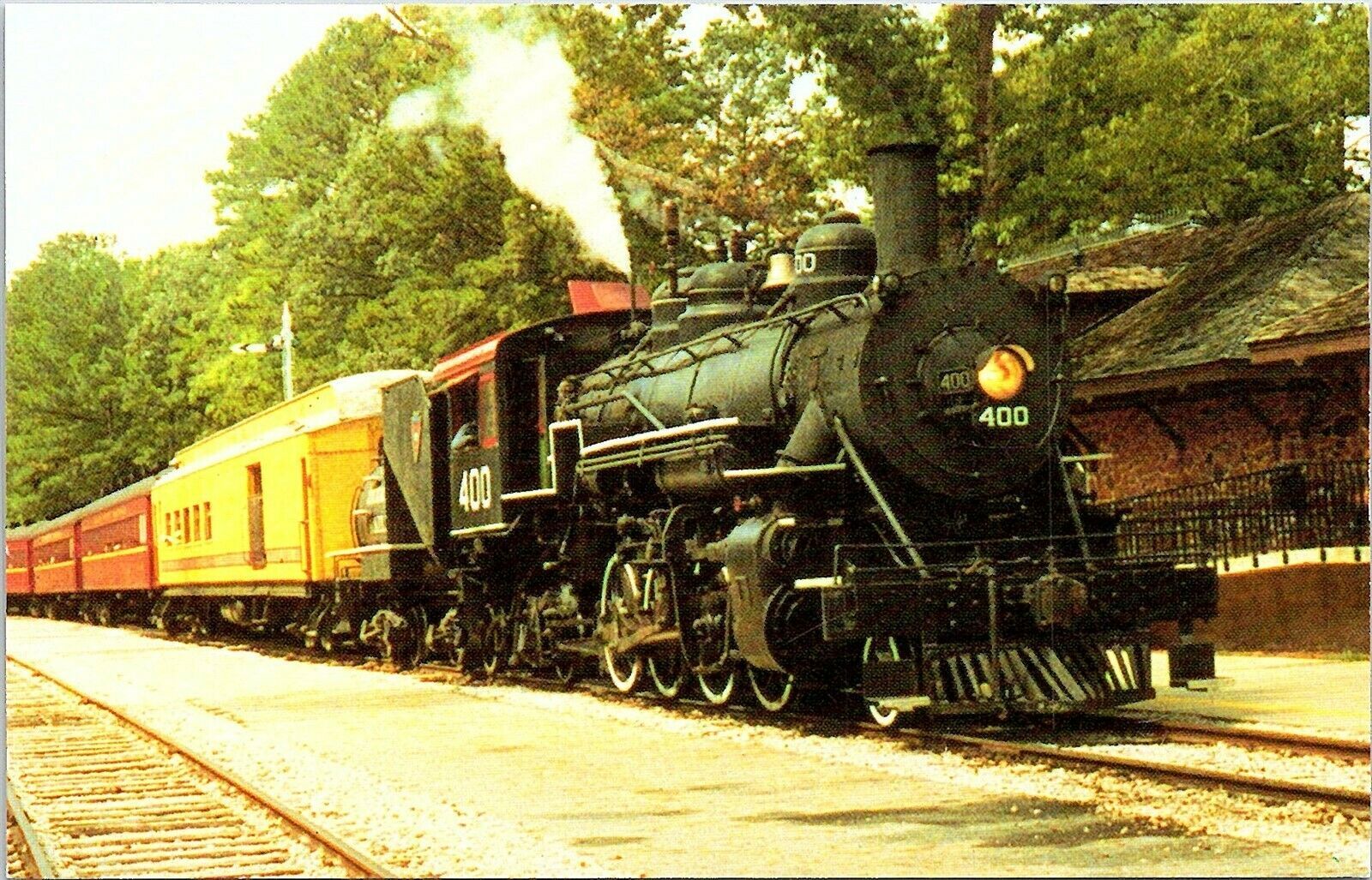 Postcard~Texas State Railroad~Steam Locomotive~Palestine, Texas~Vintage ...