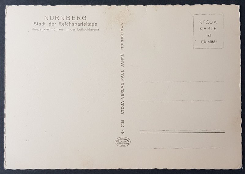 Rare 3rd Reich Original Colour Propaganda Card Nuremberg Party Congress ...