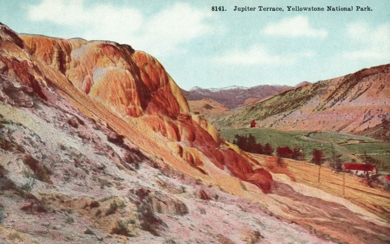 Vintage Postcard Jupiter Terrace Yellowstone National Park Mammoth Hot ...
