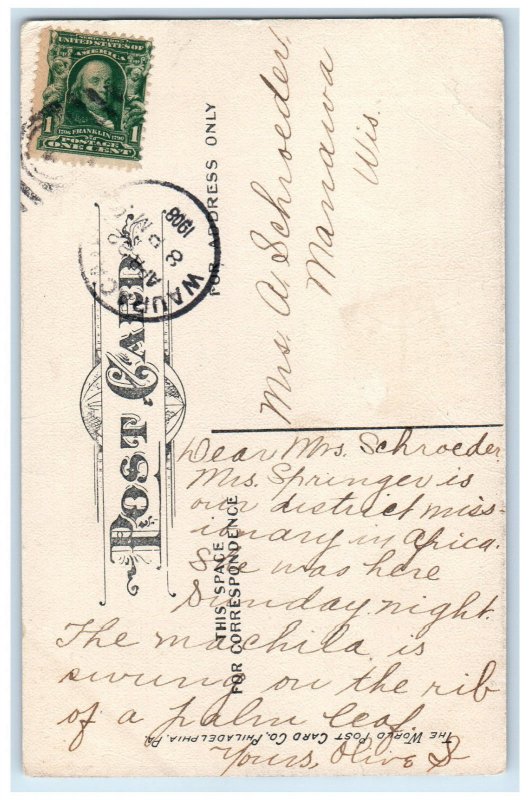 1908 Mrs. Springer Being Carried in Machila Rhodesia to Angola Africa ...