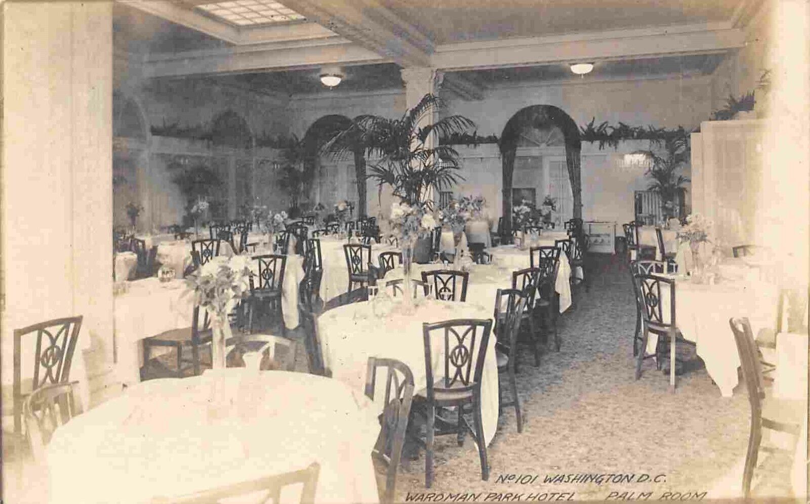 Wardman Park Hotel Palm Room Interior Washington DC 1920s Real Photo ...