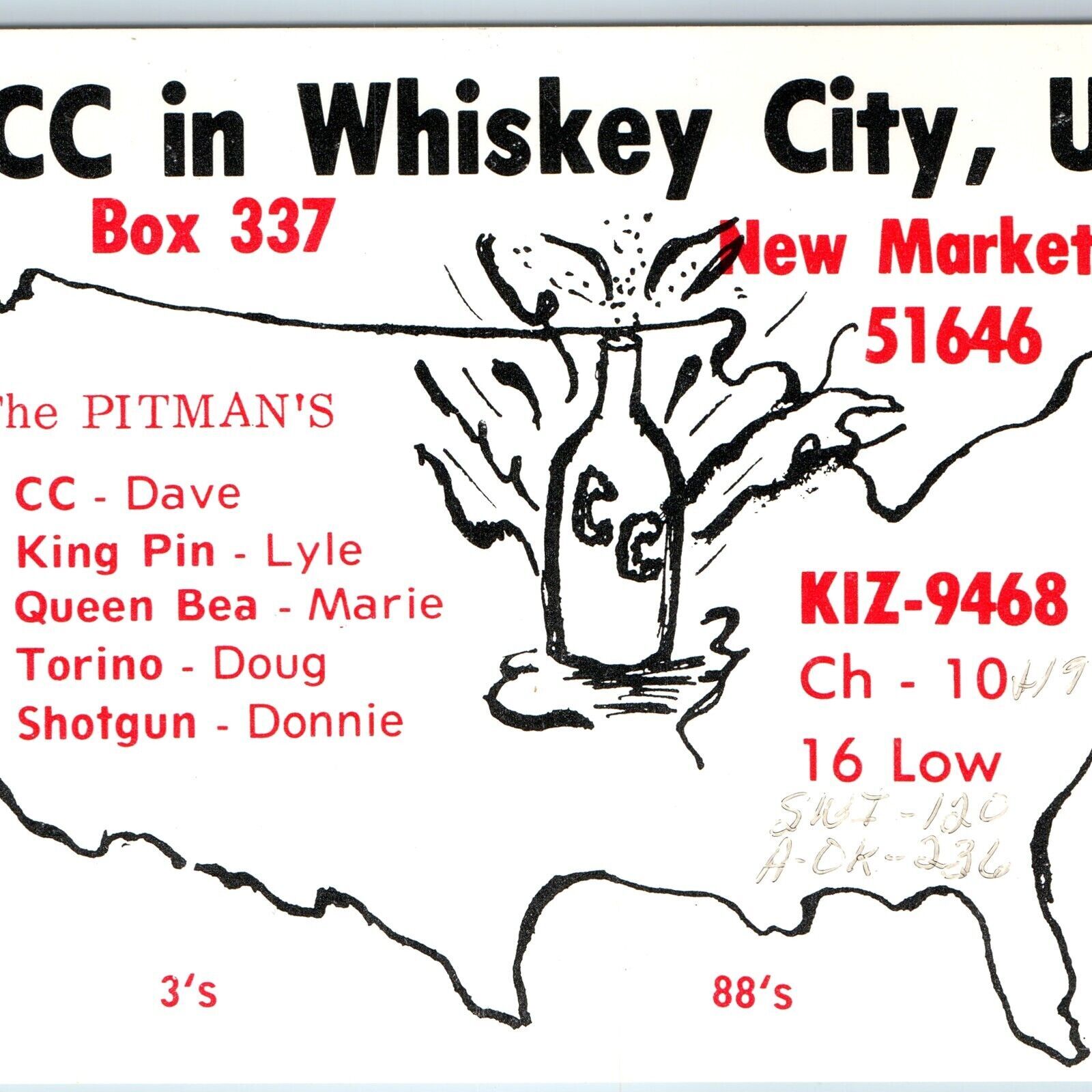 c1970s New Market, IA Tree Branch Art QSL Radio Card Pitman Family ...