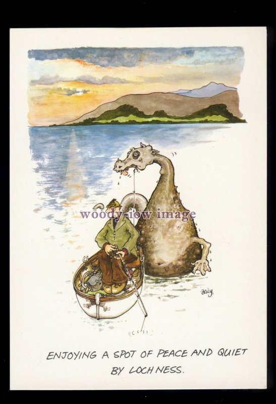 BES012 - Enjoying a Spot of Peace & Quiet on Loch Ness- comic postcard ...