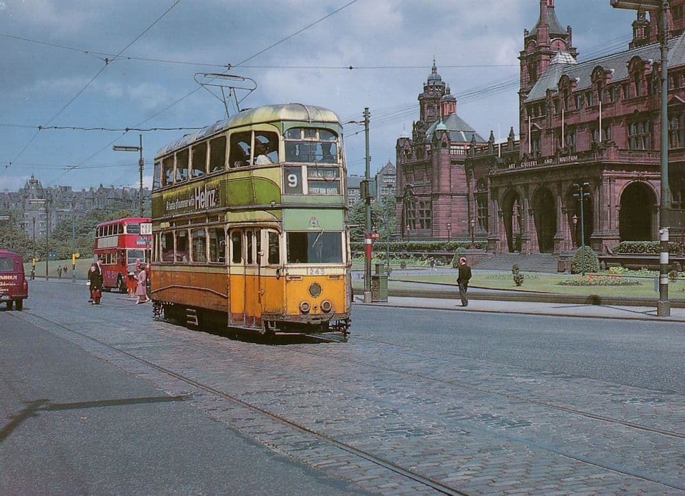 Glasgow Post WW2 Built Coronation Tram at Art Museum in 1962 Postcard ...