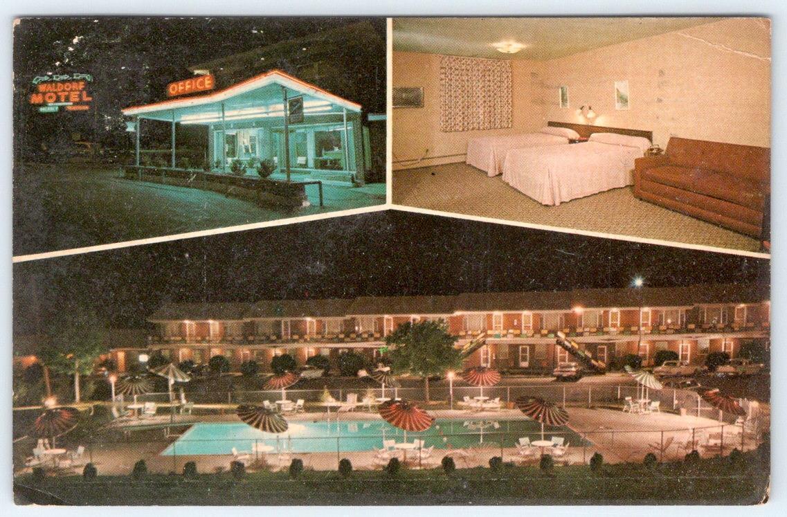 1971 Waldorf Motor Court Motel MD Swimming Pool Bedroom Neon Signs ...