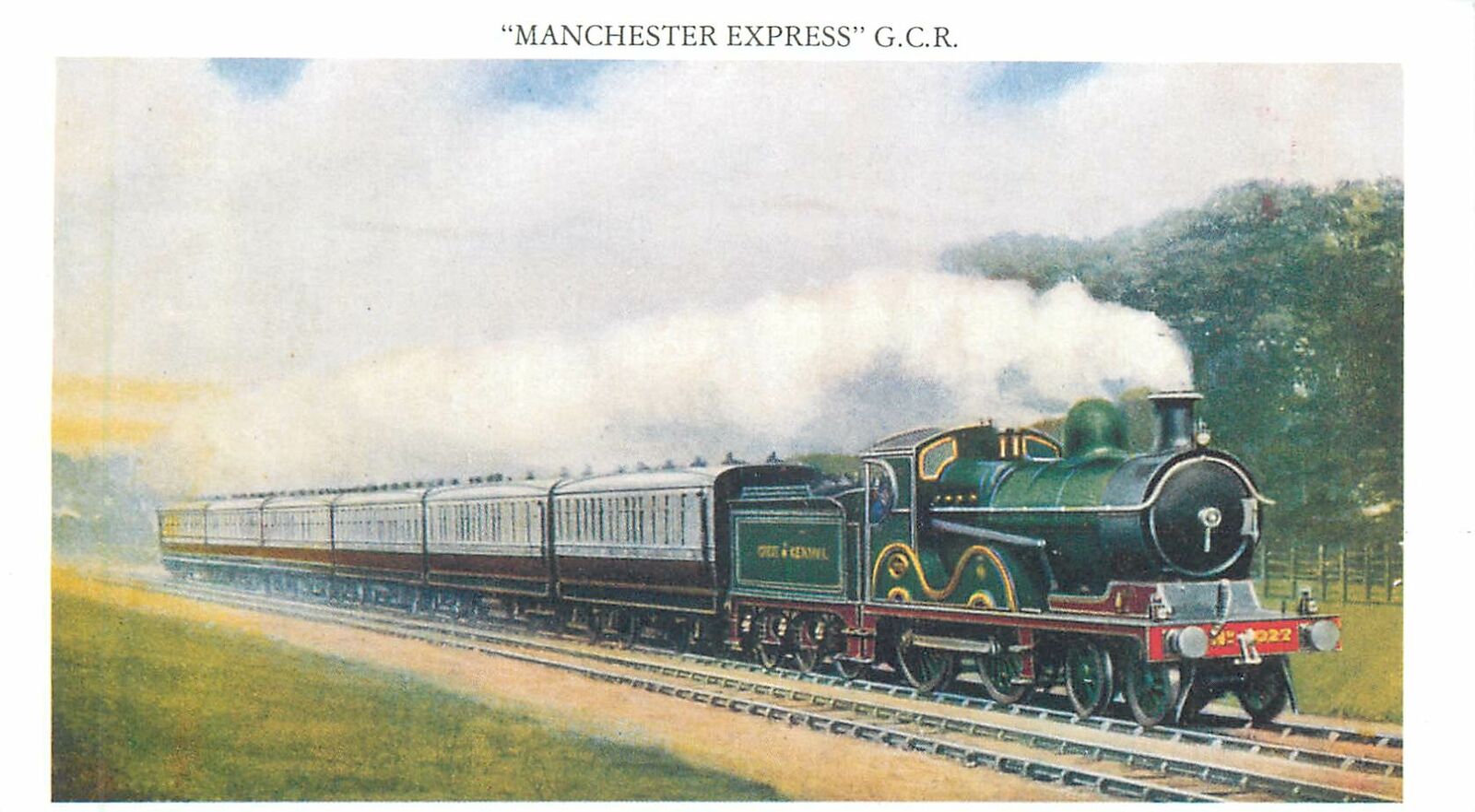 Railroadiana repro pictorial train locomotive railroad Manchester ...