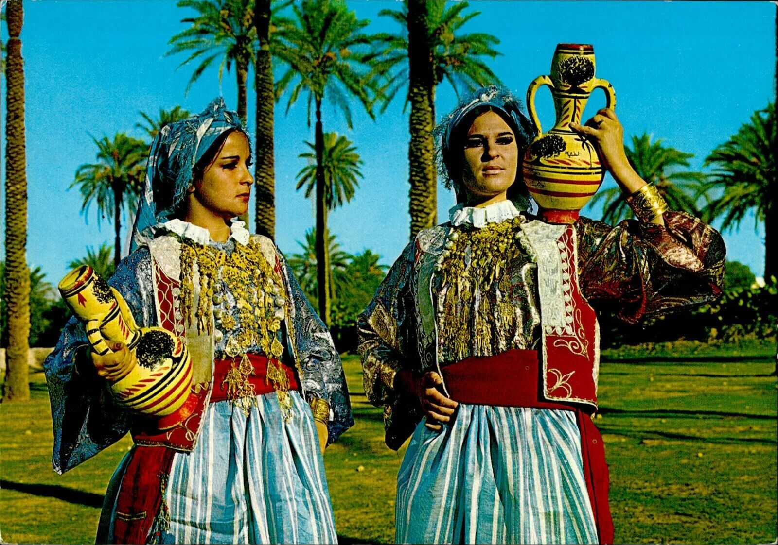 IMN05245 africa libya traditional folk costumes pottery women types ...