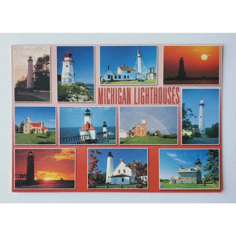 Michigan Lighthouses Tawas Whitefish Mackinac Manistee Iroquois ...