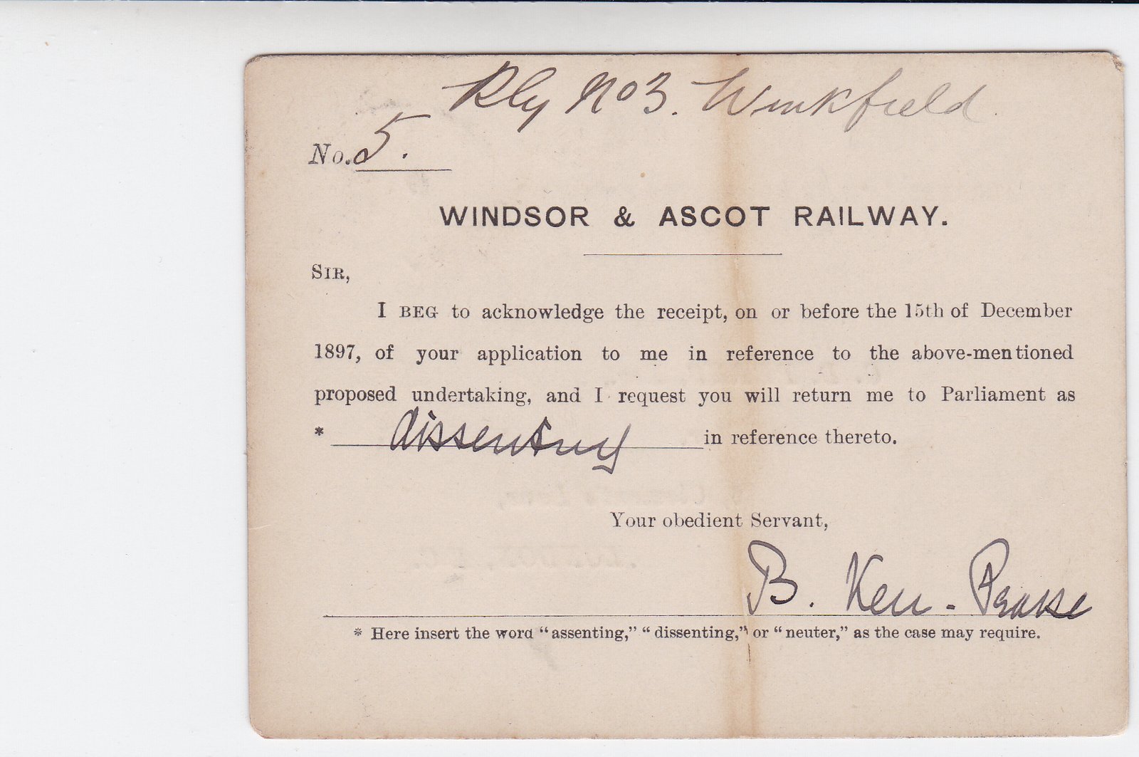 windsor and ascot railway dublin cancel 1897 victorian receipt card ref ...