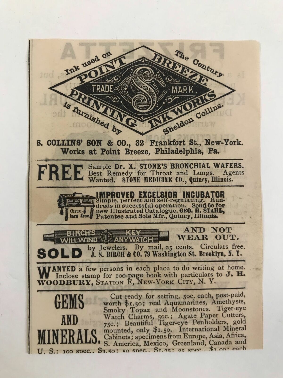 1889 Printing Ink Works / Frizzetta Victorian Print Ads Original 2T1-68 ...