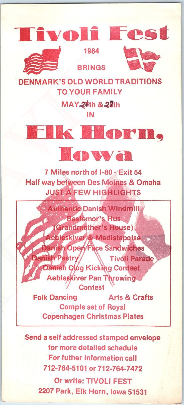 1984 Elk Horn, IA Tivoli Fest Denmark Danish Event Folk Dance Oversized ...