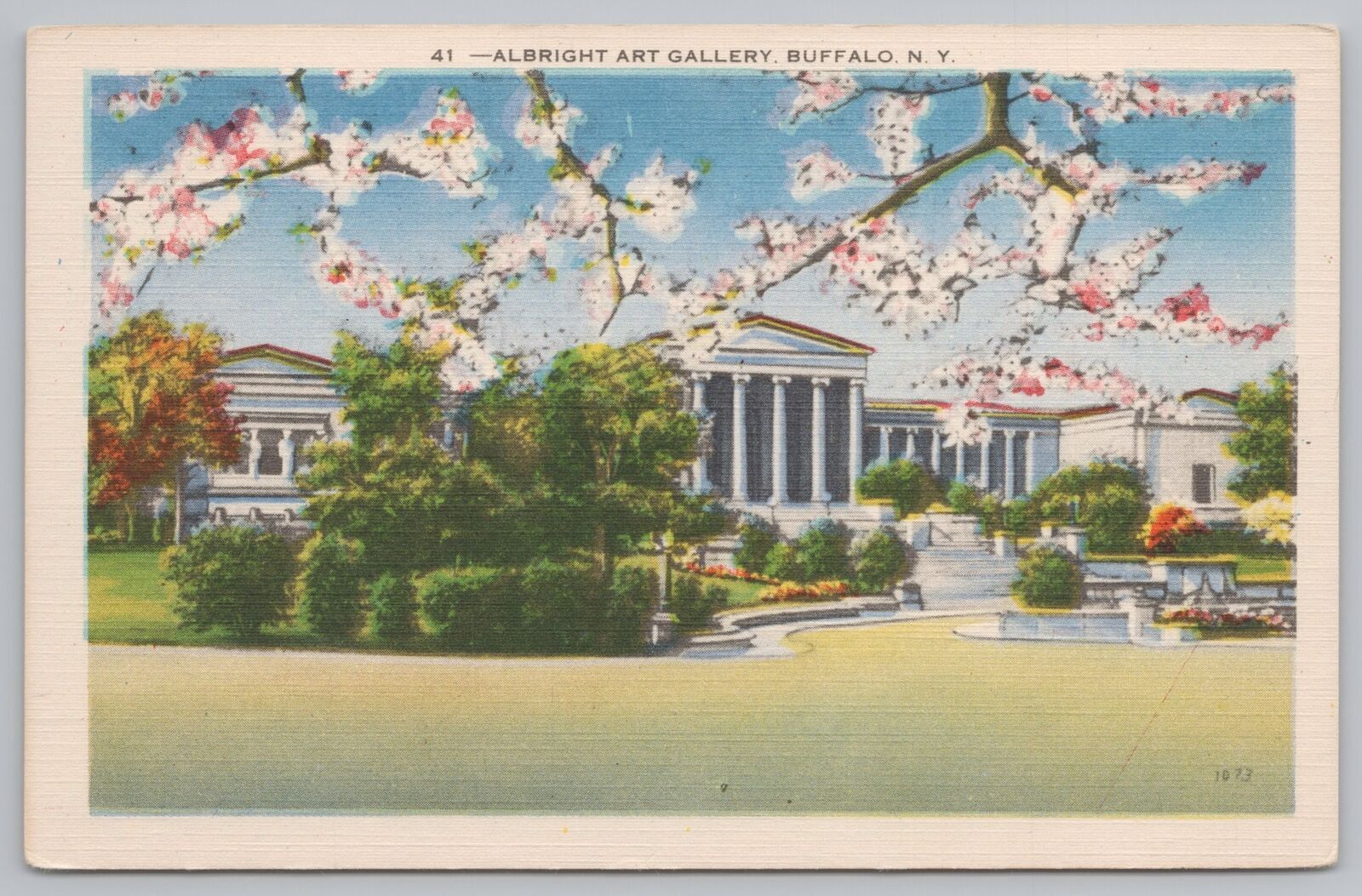 Linen~Albright Art Gallery Buffalo NY~Cherry Tree Blossoms~Vintage ...