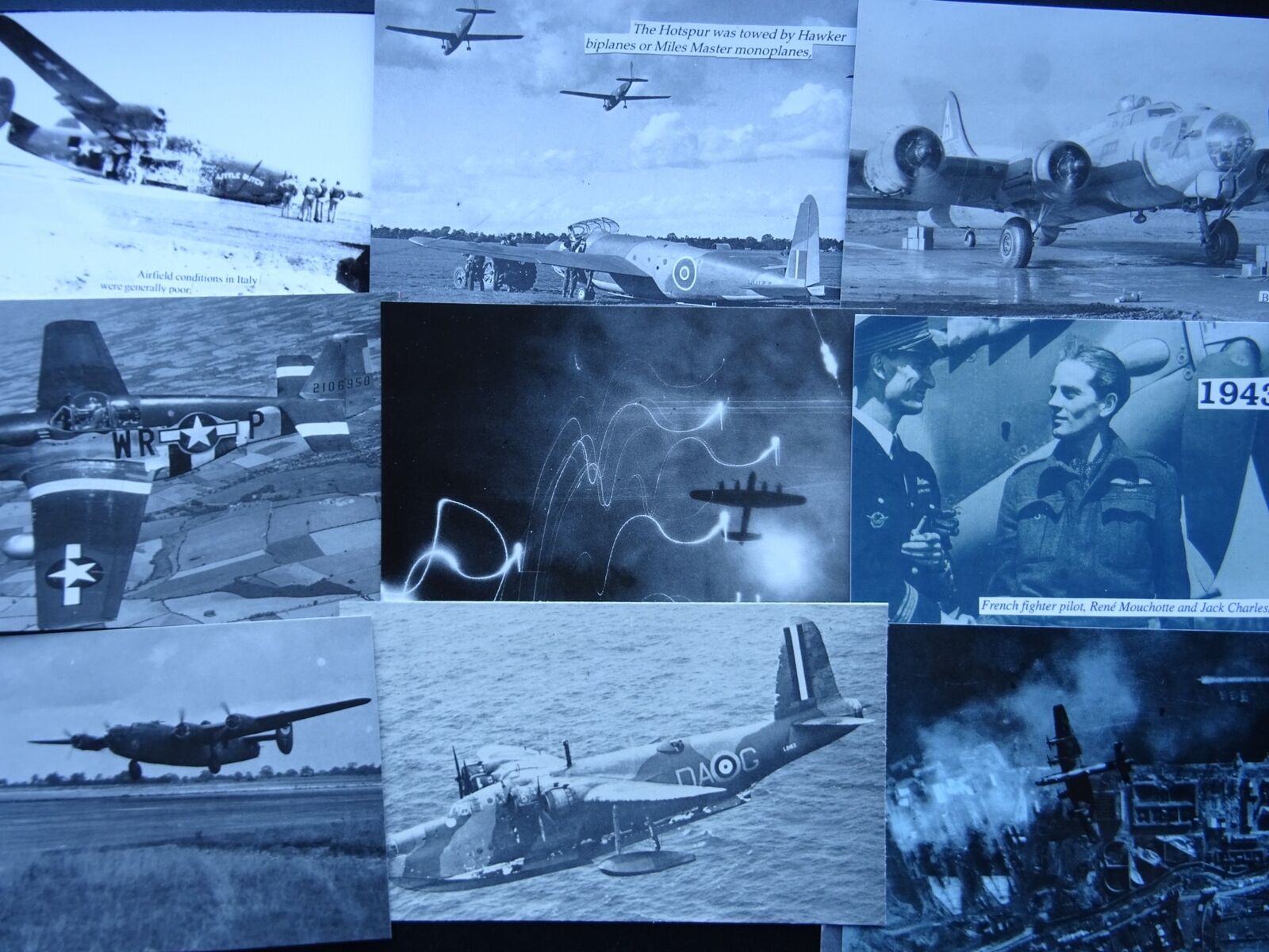 WW2 Allied Forces MILITARY RAF AIRFORCE AERIAL BOMBING x 10 REPRO ...